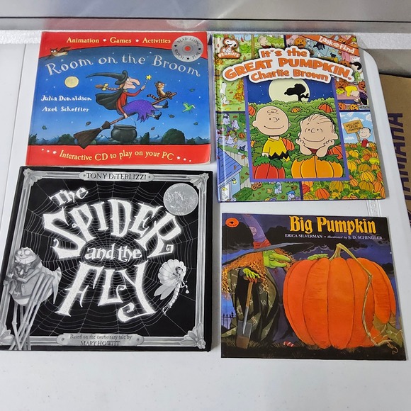 Accents | Halloween Kids Books Lot Room On The Broom Charlie Brown ...